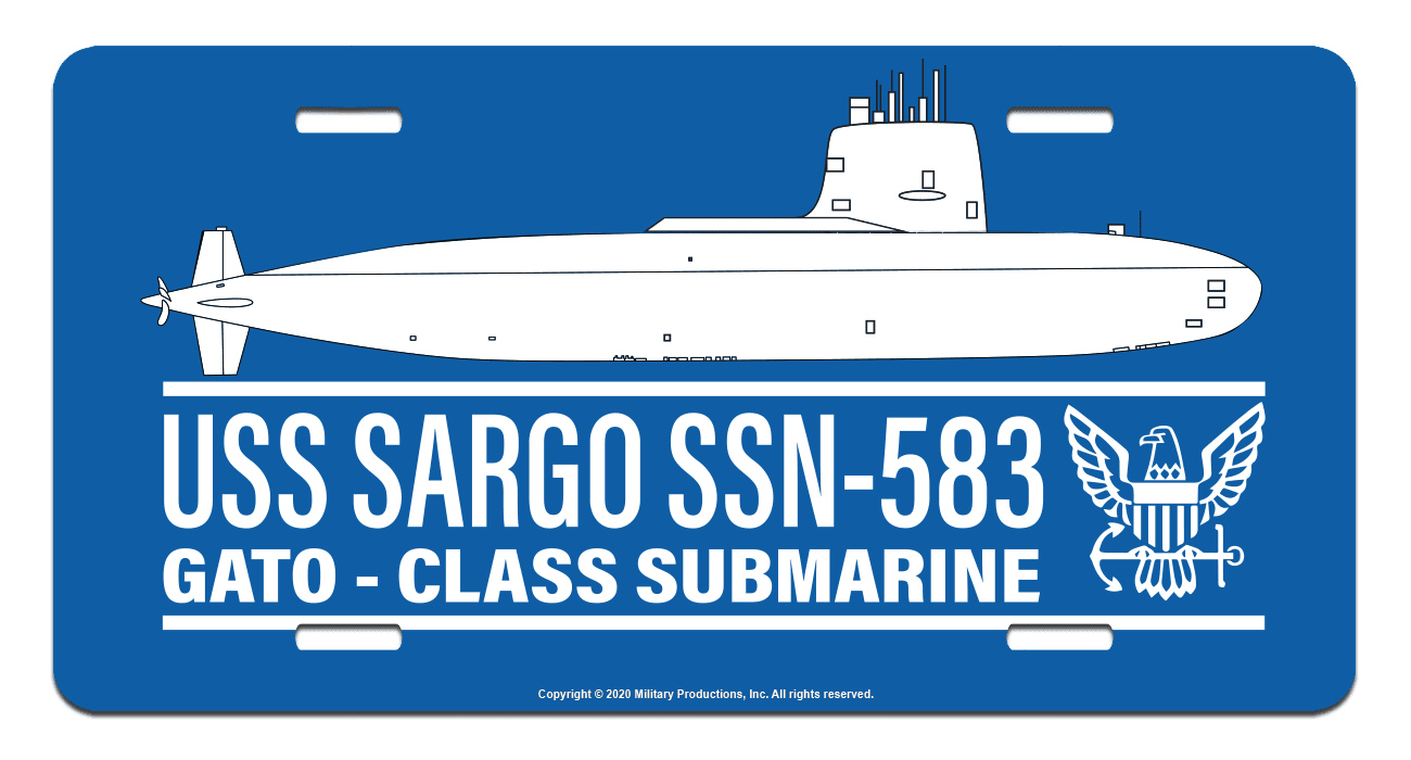 USS Sargo SSN-583 License Plate - US Navy Submarine License Plates ...