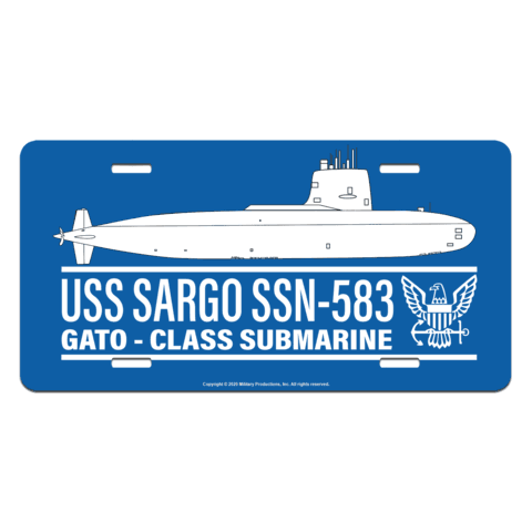 USS Sargo SSN-583 License Plate - US Navy Submarine License Plates ...