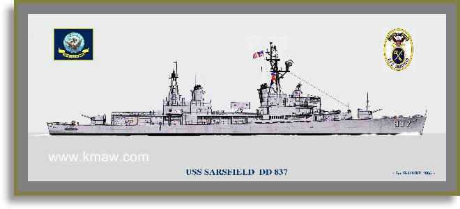 USS Sarsfield DD-837 Print - Destroyers S-T - PriorService.com