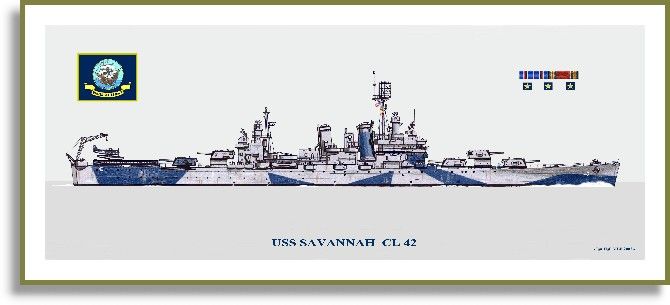 USS Savannah CL-42 Print - Cruisers S-Z - PriorService.com