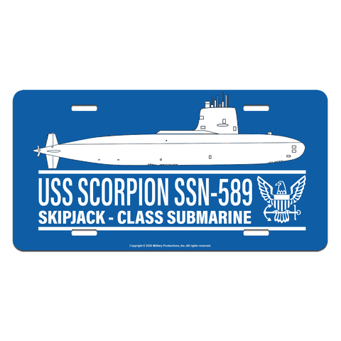 USS Scorpion SSN-589 License Plate - US Navy Submarine License Plates ...
