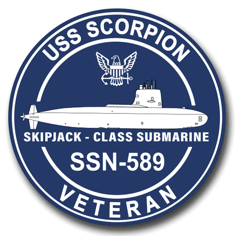 USS Scorpion SSN-589 Silhouette Veteran Decal - US Navy Submarine ...