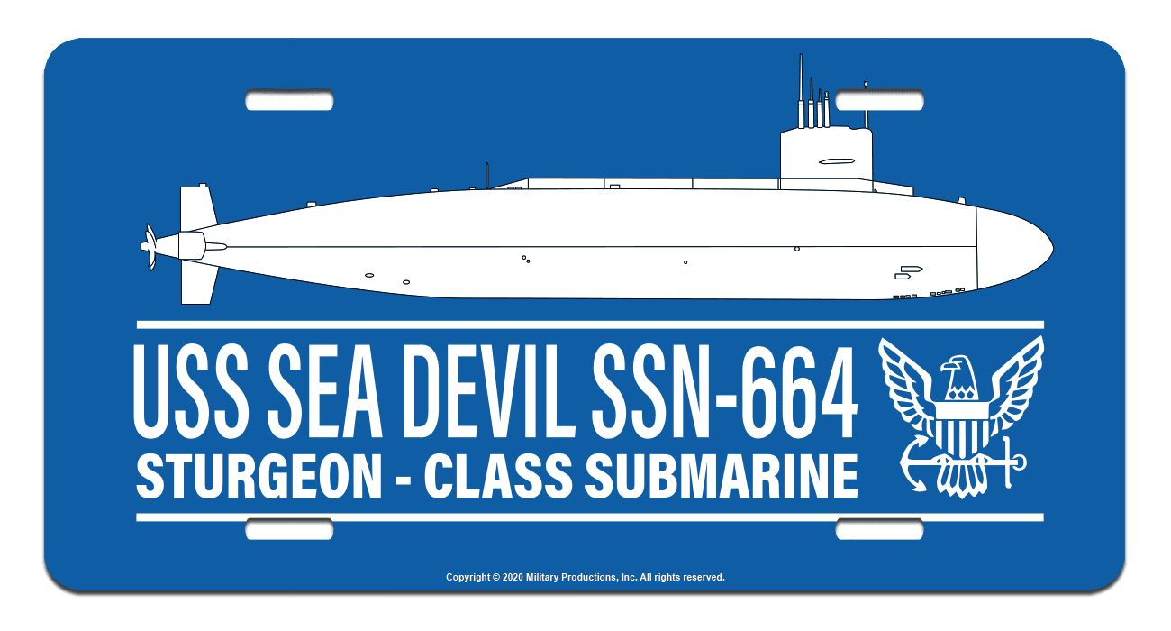 USS Sea Devil SSN-664 License Plate - US Navy Submarine License Plates ...