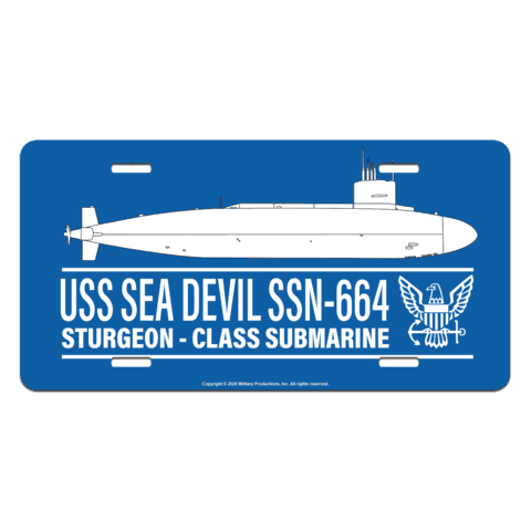 USS Sea Devil SSN-664 License Plate - US Navy Submarine License Plates ...