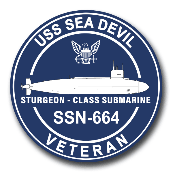 USS Sea Devil SSN-664 Silhouette Veteran Decal - US Navy Submarine ...