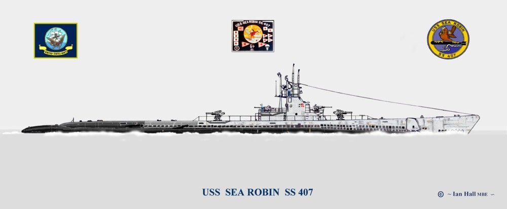 USS Sea Robin SS 407 in WW2 Print - Submarines A-F - PriorService.com