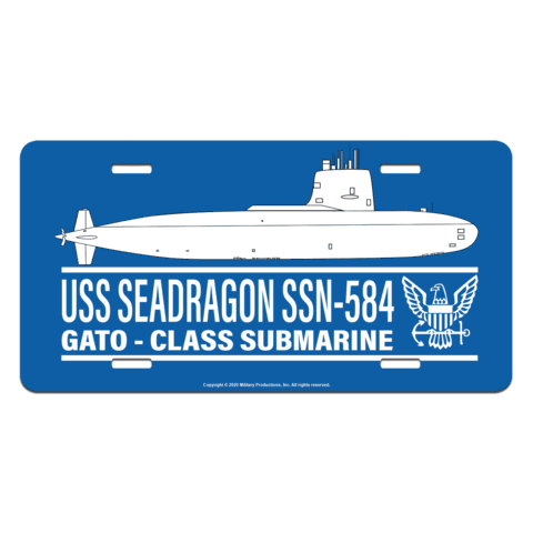 USS Seadragon SSN-584 License Plate - US Navy Submarine License Plates ...