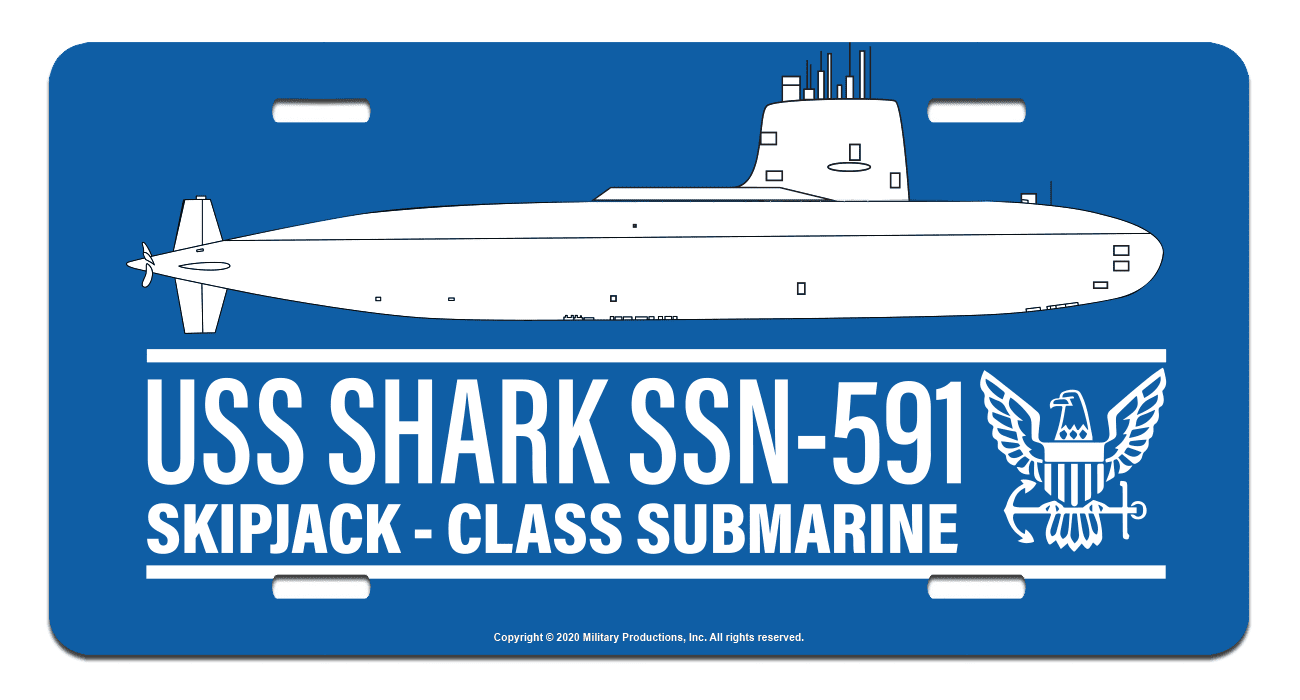 USS Shark SSN-591 License Plate - US Navy Submarine License Plates ...