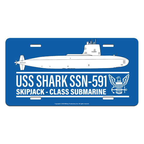 USS Shark SSN-591 License Plate - US Navy Submarine License Plates ...