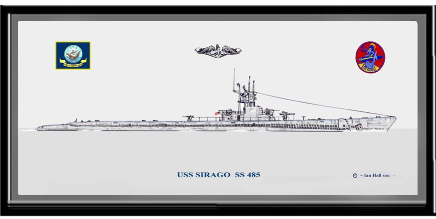 USS Sirago SS-485 WWII Print - Submarines S-Z - PriorService.com