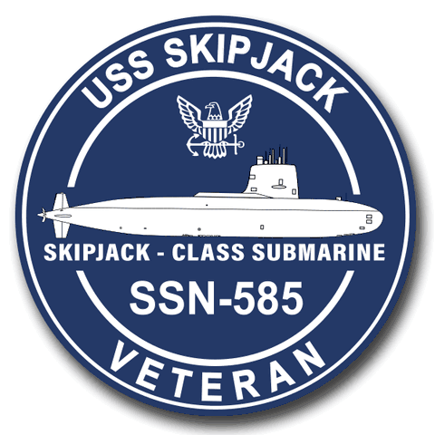 USS Skipjack SSN-585 Silhouette Veteran Decal - US Navy Submarine ...