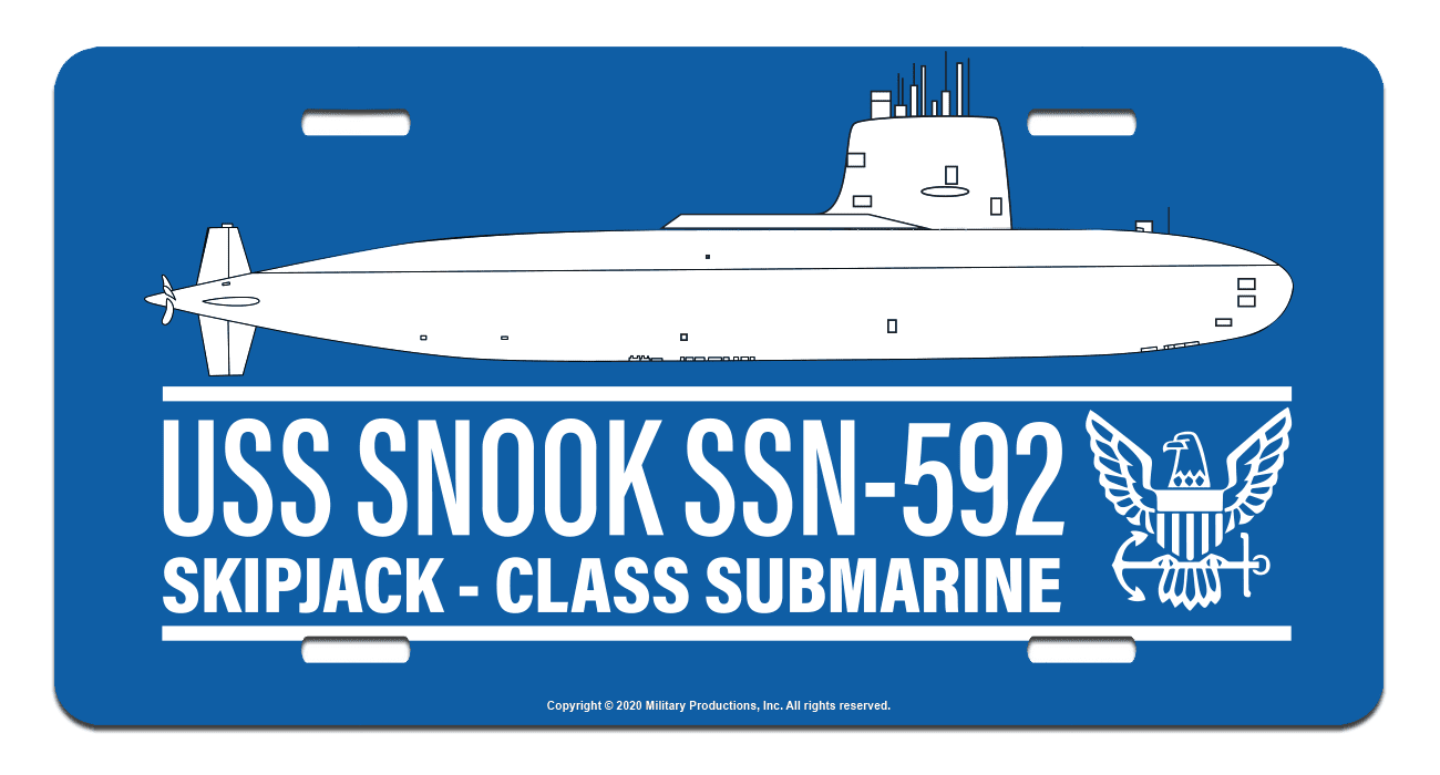 USS Snook SSN-592 License Plate - US Navy Submarine License Plates ...