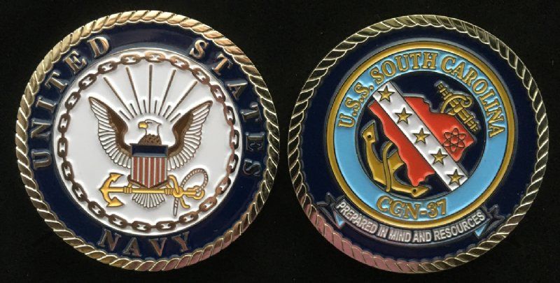 USS South Carolina CGN-37 Enlisted Challenge Coin - New Navy Challenge ...