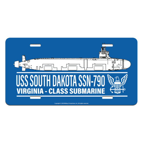 USS South Dakota SSN-790 License Plate - US Navy Submarine License ...