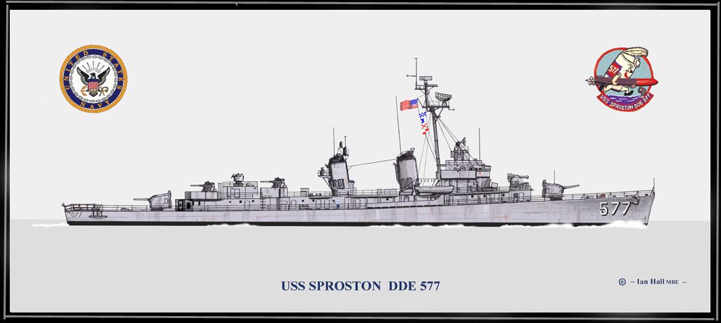 USS Sproston DDE-577 Print - Destroyer Prints - PriorService.com