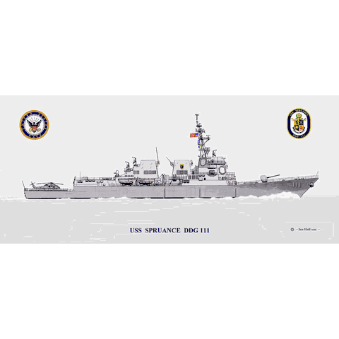 USS Spruance DDG-111 Print - Destroyer Prints - PriorService.com