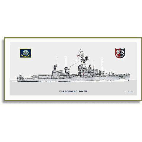 USS Strong DD-758 1950's (Pre-FRAM) Print - Destroyers S-T ...