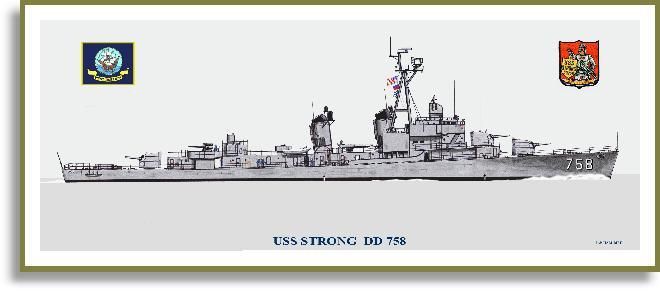 USS Strong DD 758 in 1950s Print - Destroyers S-T - PriorService.com