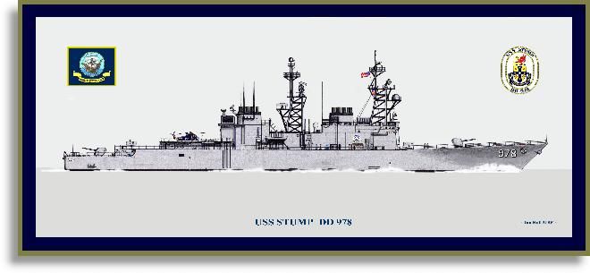 USS Stump DD-978 with ASROC Ship Print - Destroyers S-T - PriorService.com