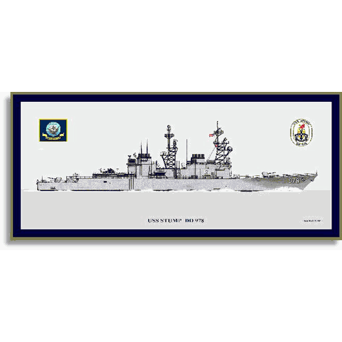 USS Stump DD-978 with ASROC Ship Print - Destroyers S-T - PriorService.com