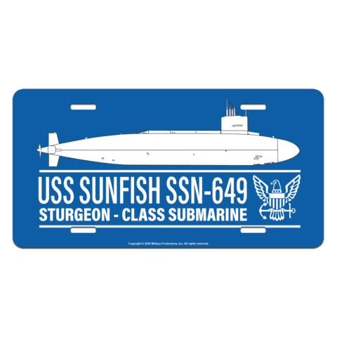 USS Sunfish SSN-649 License Plate - US Navy Submarine License Plates ...