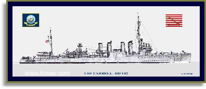 USS Tarbell DD-142 Print - Destroyers S-T - PriorService.com
