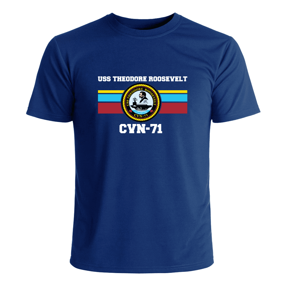 USS Theodore Roosevelt CVN-71 Crest T-Shirt - New US Navy Aircraft ...