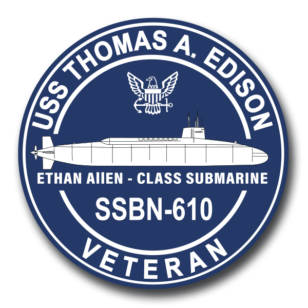 USS Thomas A Edison SSBN-610 Silhouette Veteran Decal - US Navy ...