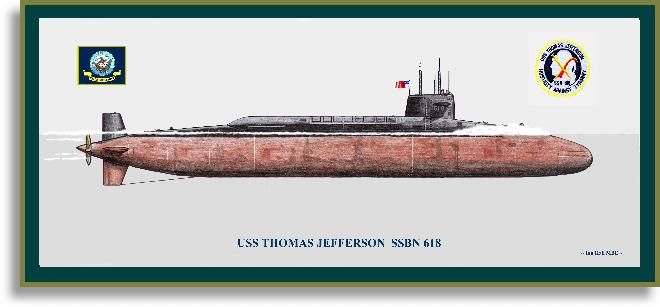 USS Thomas Jefferson SSBN-618 Print - Submarines S-Z - PriorService.com