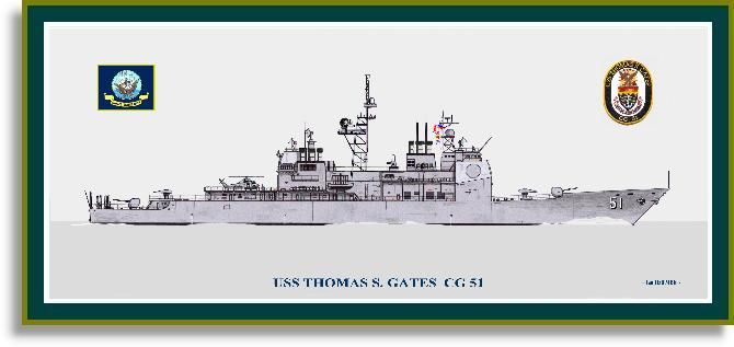 USS Thomas S. Gates CG-51 Print - USS Thomas S. Gates CG 51 ...