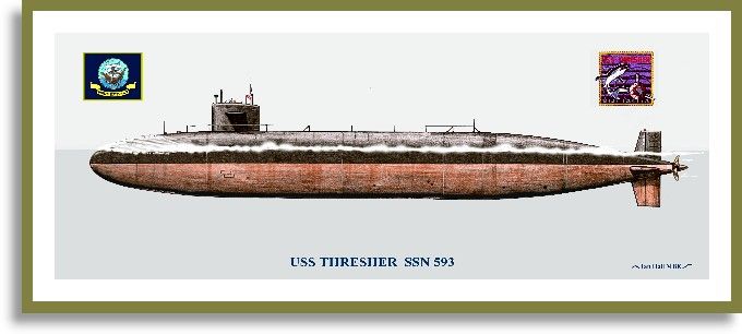 USS Thresher SSN-593 Print - Submarines S-Z - PriorService.com