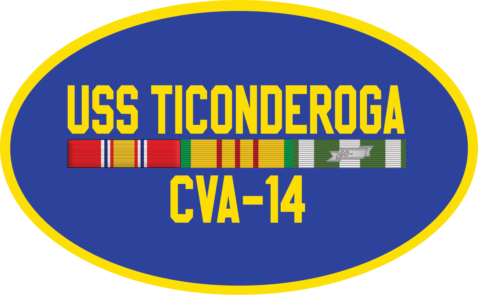 USS Ticonderoga CVA-14 With Vietnam Service Decal - US Navy Ship ...