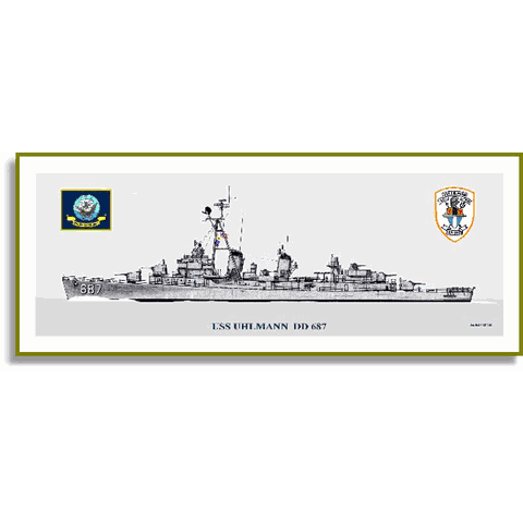 USS Uhlmann DD-687 Print - Destroyers S-T - PriorService.com