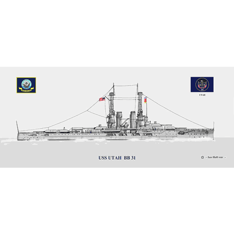 USS Utah BB-31 Print - Battleship Prints - PriorService.com