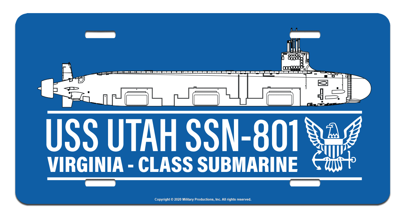 USS Utah SSN-801 License Plate - US Navy Submarine License Plates ...