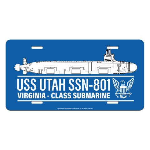 USS Utah SSN-801 License Plate - US Navy Submarine License Plates ...