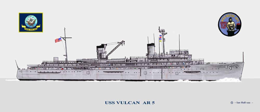 USS Vulcan AR-5 1970's Print - Other Ships U-Z - PriorService.com
