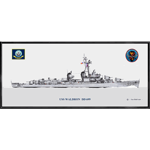 USS Waldron DD-699 1950's Print - Destroyer Prints - PriorService.com