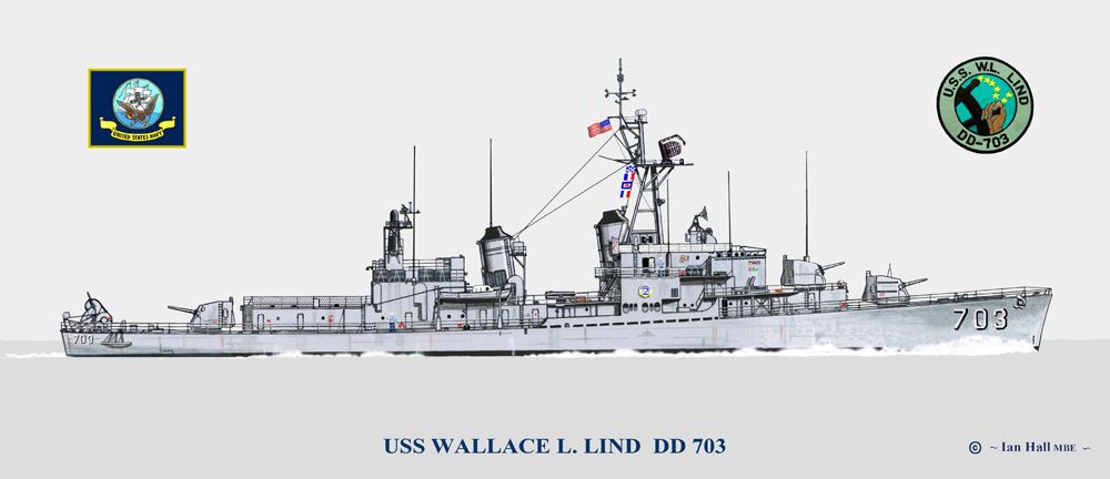 USS Wallace L. Lind DD-703 Print - Destroyers V-Z - PriorService.com