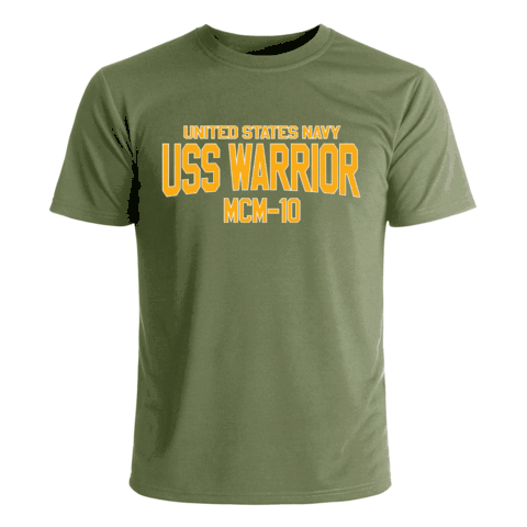 USS Warrior MCM-10 T-Shirt - Active Service US Navy Ship T-Shirts ...