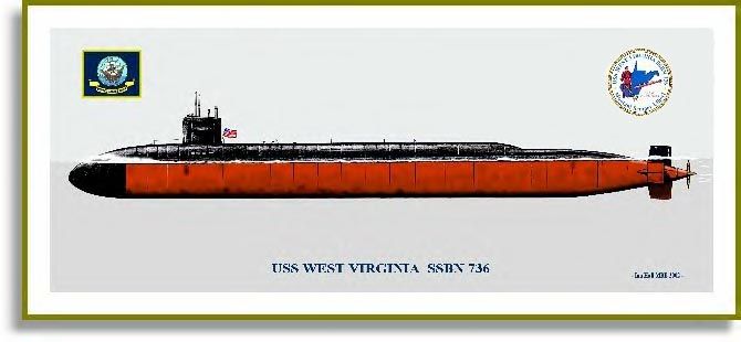 USS West Virginia SSBN-736 Print - Submarines A-F - PriorService.com