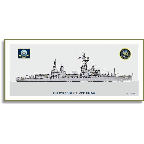 USS William C. Lawe DD-763 in 1960s Print - Destroyers G-M ...