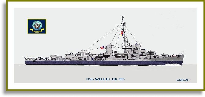 USS Willis DE-395 Print - Destroyers V-Z - PriorService.com