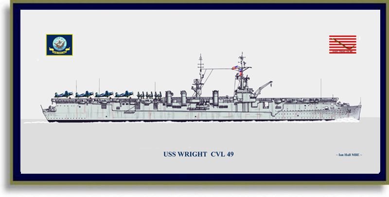 USS Wright CVL 49 Ship Print - Aircraft Carriers S-Z - PriorService.com