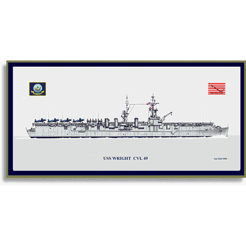 USS Wright CVL 49 Ship Print - Aircraft Carriers S-Z - PriorService.com