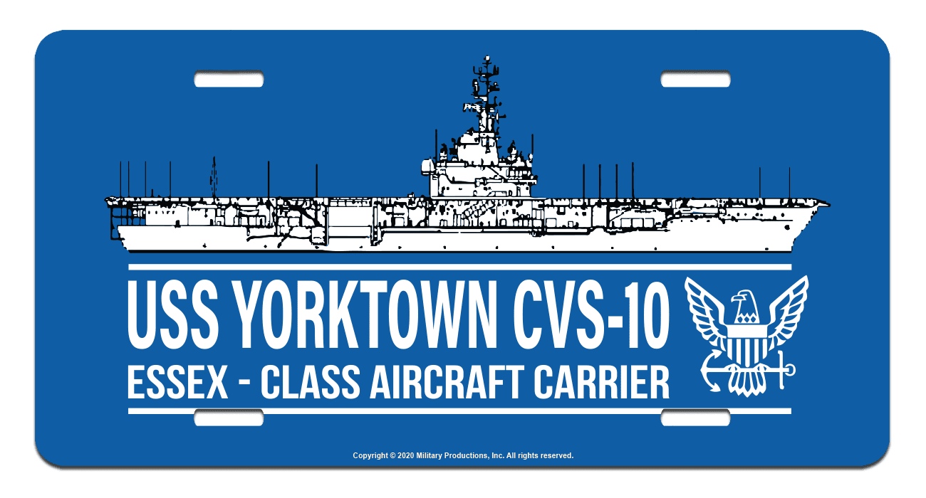 USS Yorktown CVS-10 License Plate - US Navy Aircraft Carrier License ...
