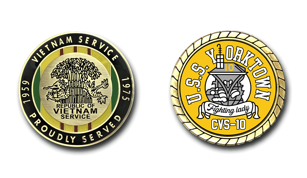 USS Yorktown CVS-10 Vietnam Service Challenge Coin - US Navy Aircraft ...