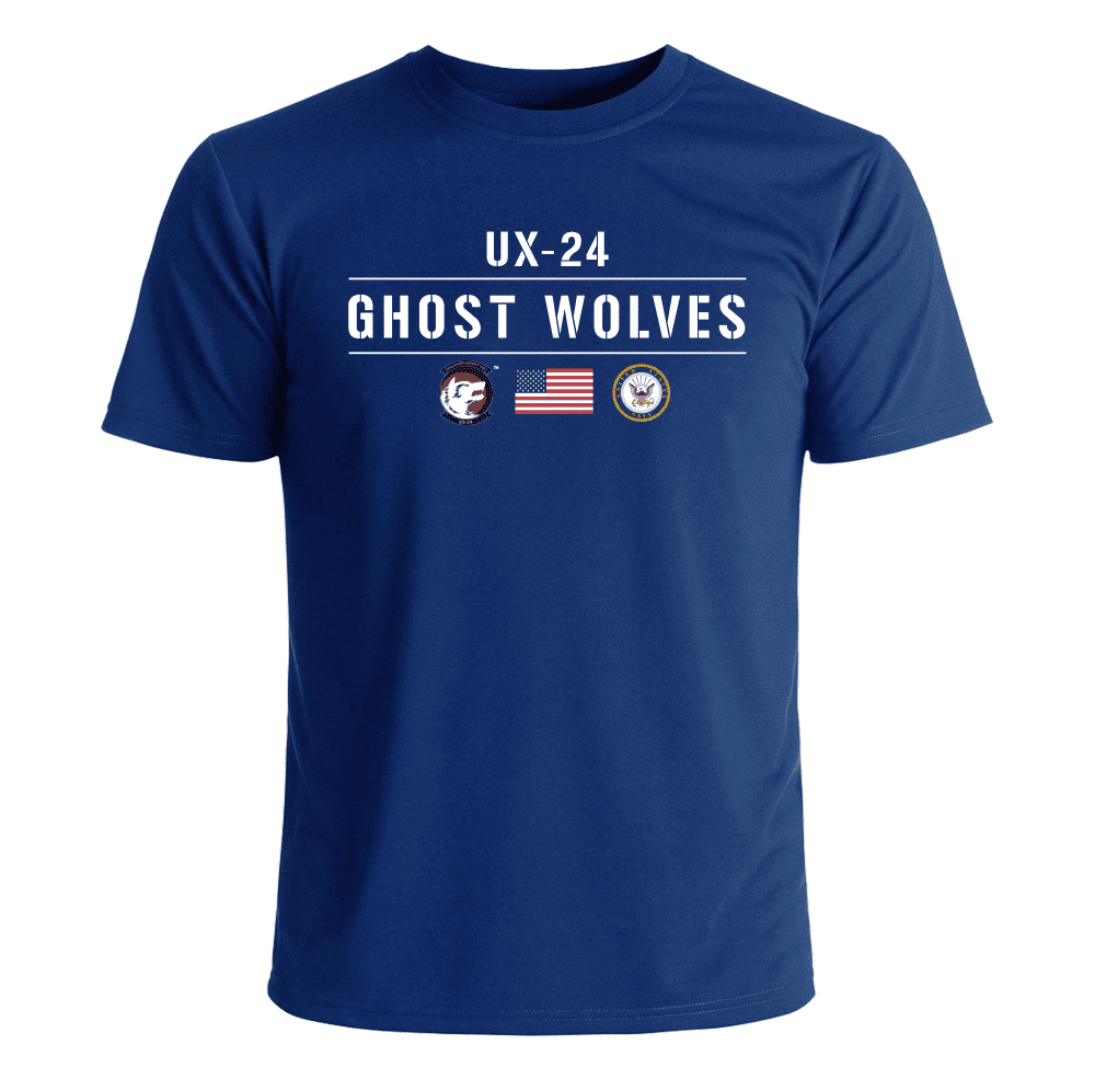 UX-24 Ghost Wolves US Navy Squadron T-Shirt - US Navy Squadron T-Shirts ...