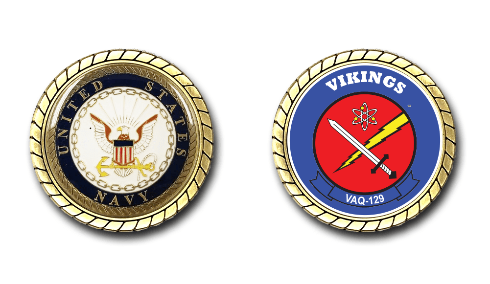 VAQ-129 Vikings Us Navy Squadron Challenge Coin - US Navy Squadron ...