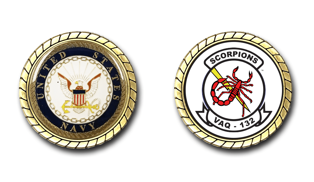 VAQ-132 Scorpions Us Navy Squadron Challenge Coin - US Navy Squadron ...